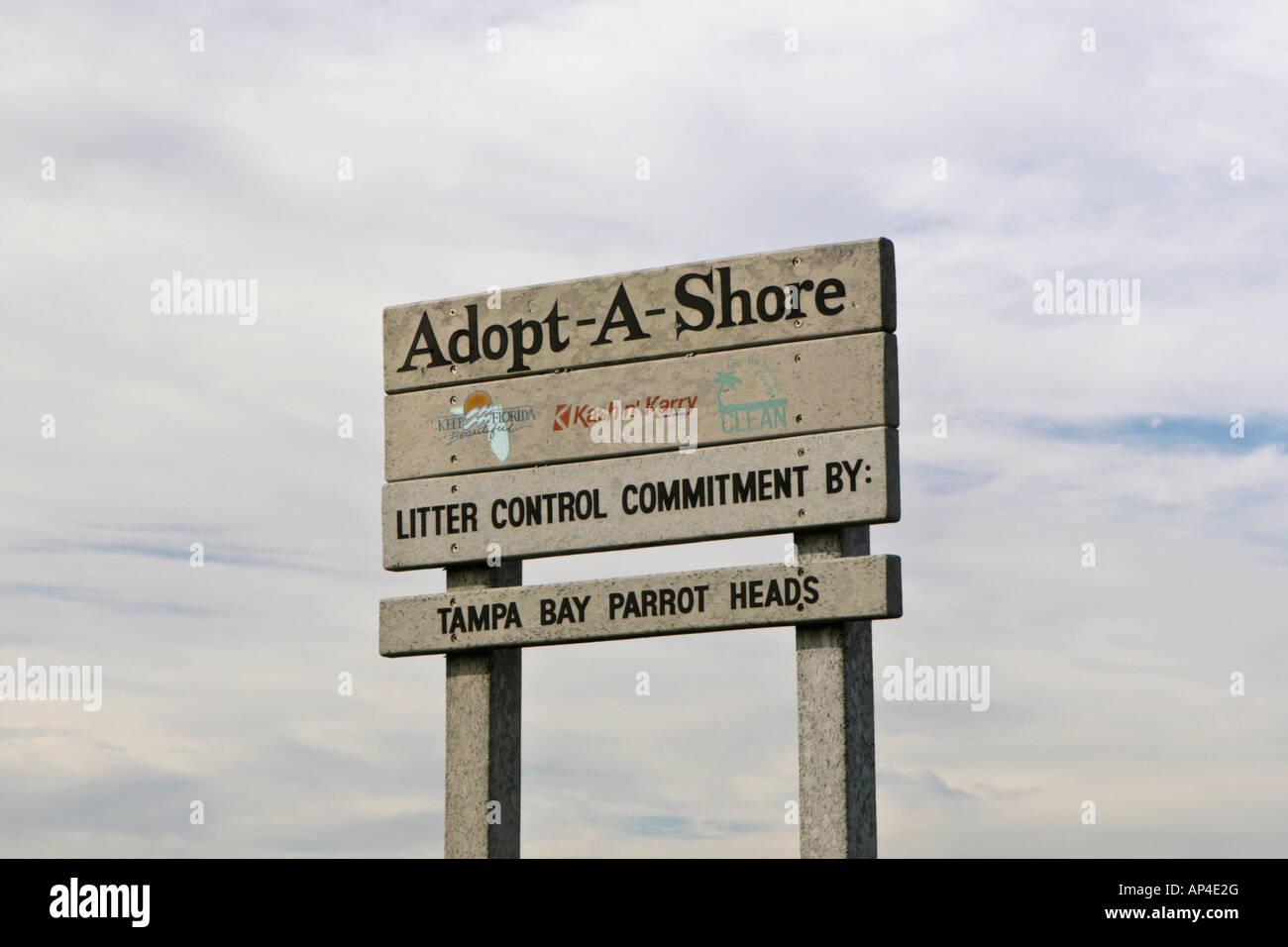 Adopt-A-Shore Litter Control Program Sign Stock Photo - Alamy