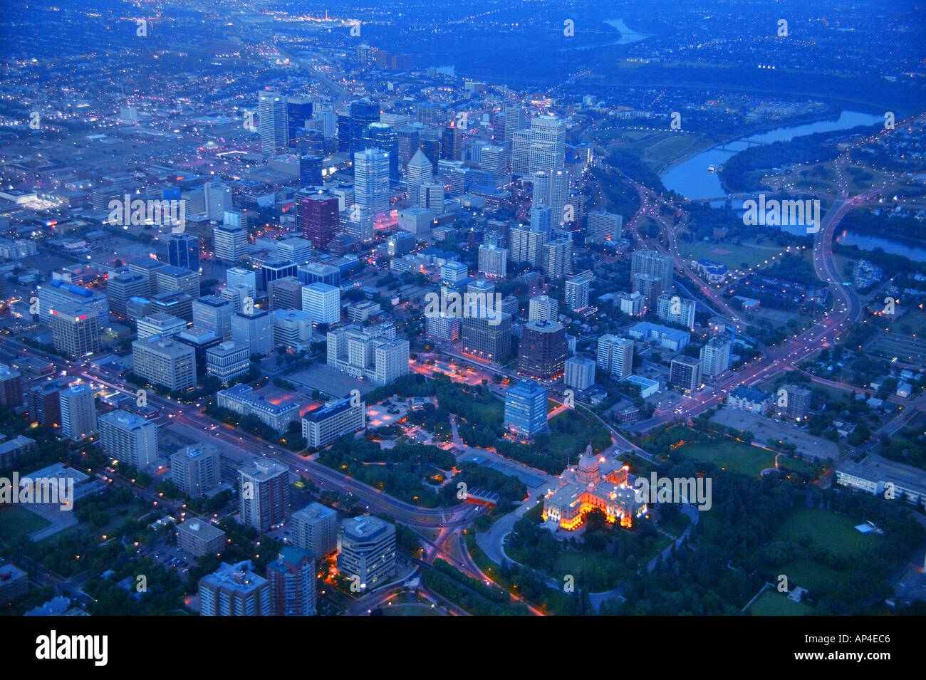 Aerial view downtown edmonton alberta hi-res stock photography and ...