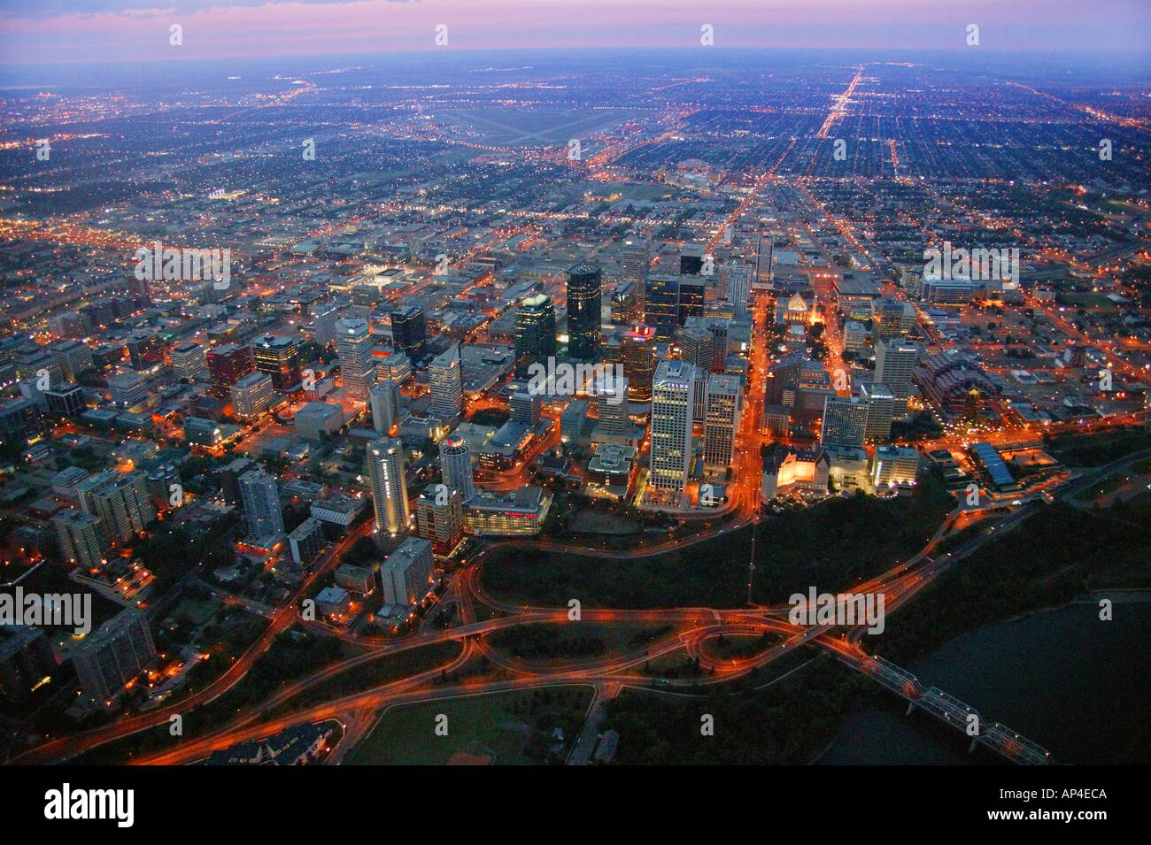 Aerial of downtown edmonton hi-res stock photography and images - Alamy