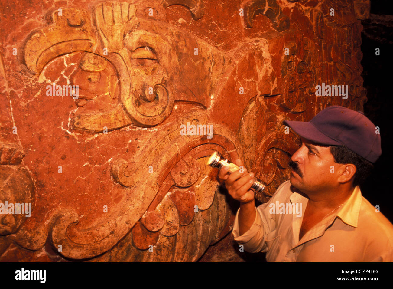 Honduras, Copan, Margarita Building. Quetzal-Macaw Panel Stock Photo ...