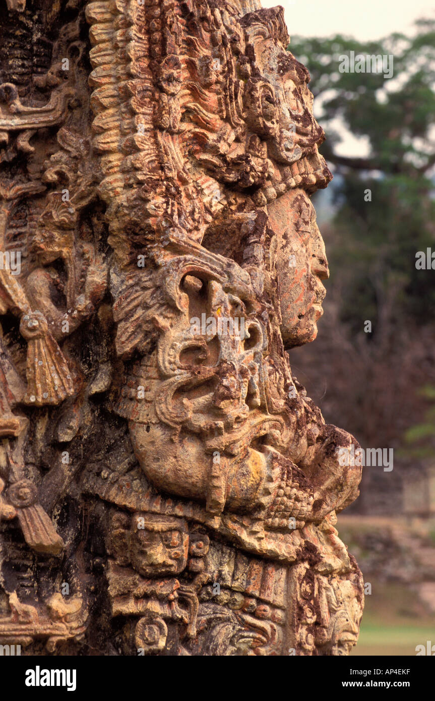 Honduras, Copan, Stela H Stock Photo - Alamy