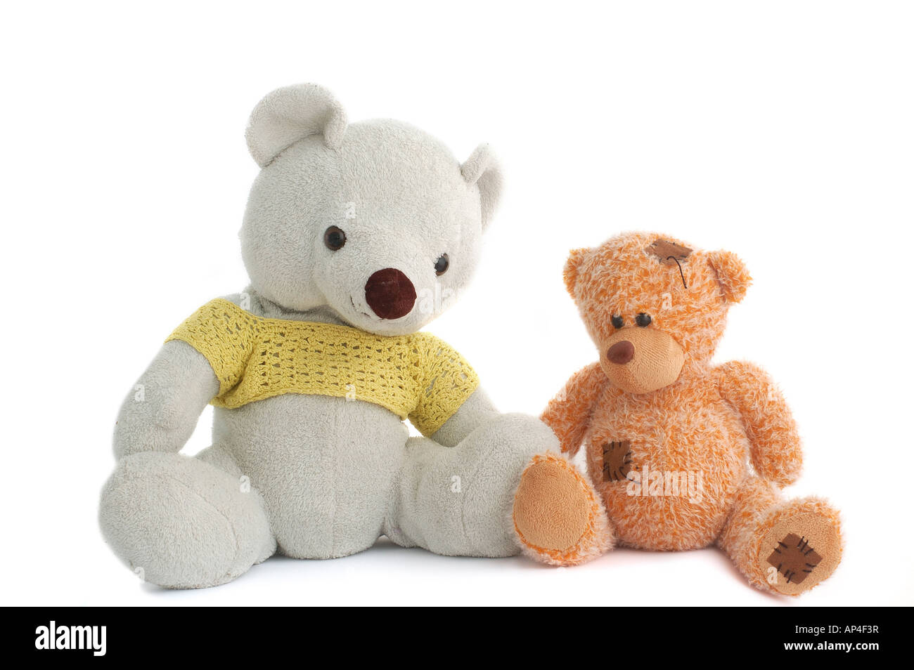 Toys Two teddy bear isolated on white background Stock Photo - Alamy