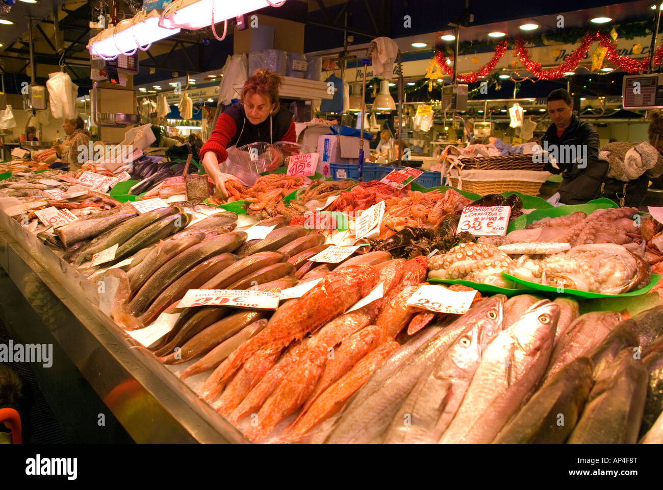 Palma Mallorca Spain Fish on sale at Palmas main market Mercat Olivar ...