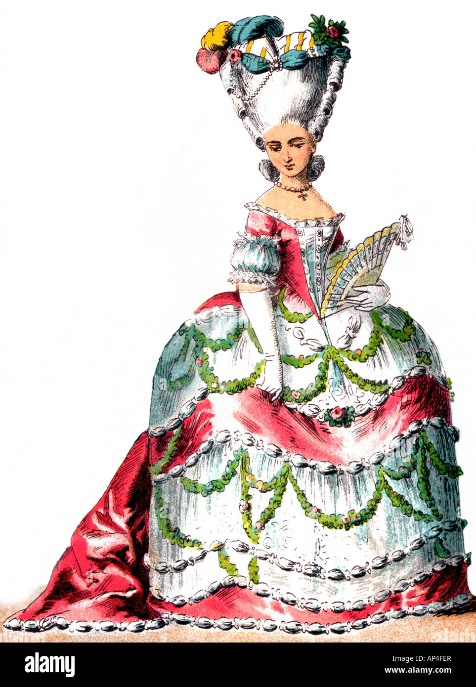 Upper-Class French Woman Dress-Style 1780-1790 Stock Photo - Alamy