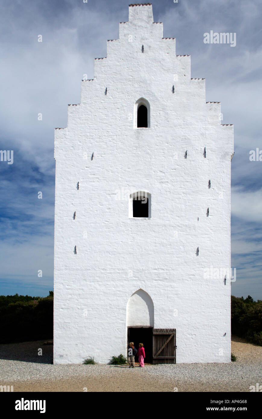 Sand covered church Tilsandede church in the sand near Skagen Jutland ...