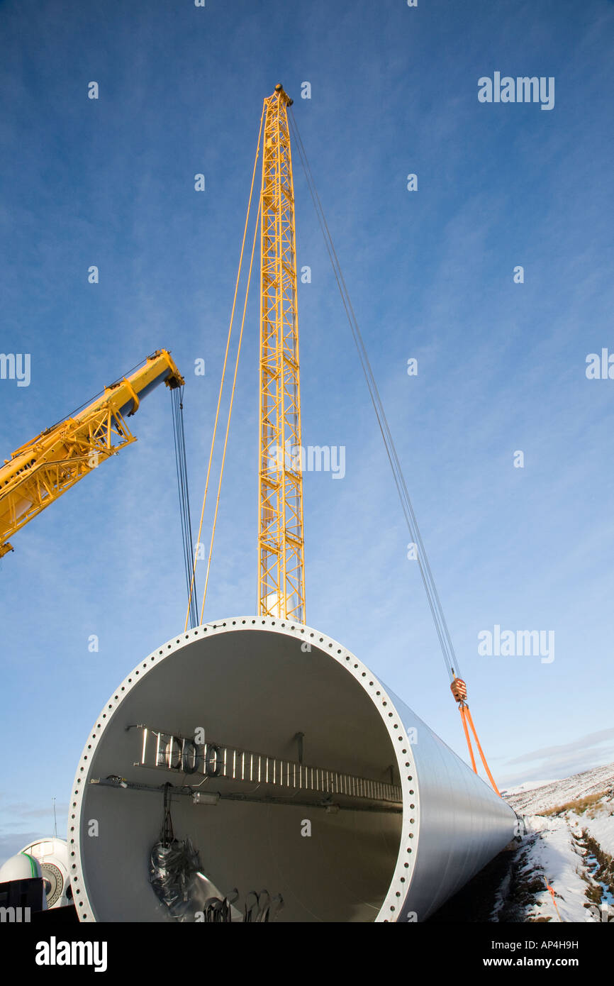 Crane lifting, Erecting installing, and assembly of tower and nacelle ...