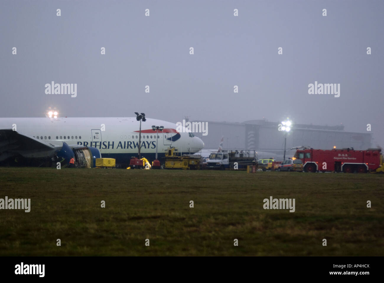 BA flight crash incident landing heathrow london LHR UK plane british ...