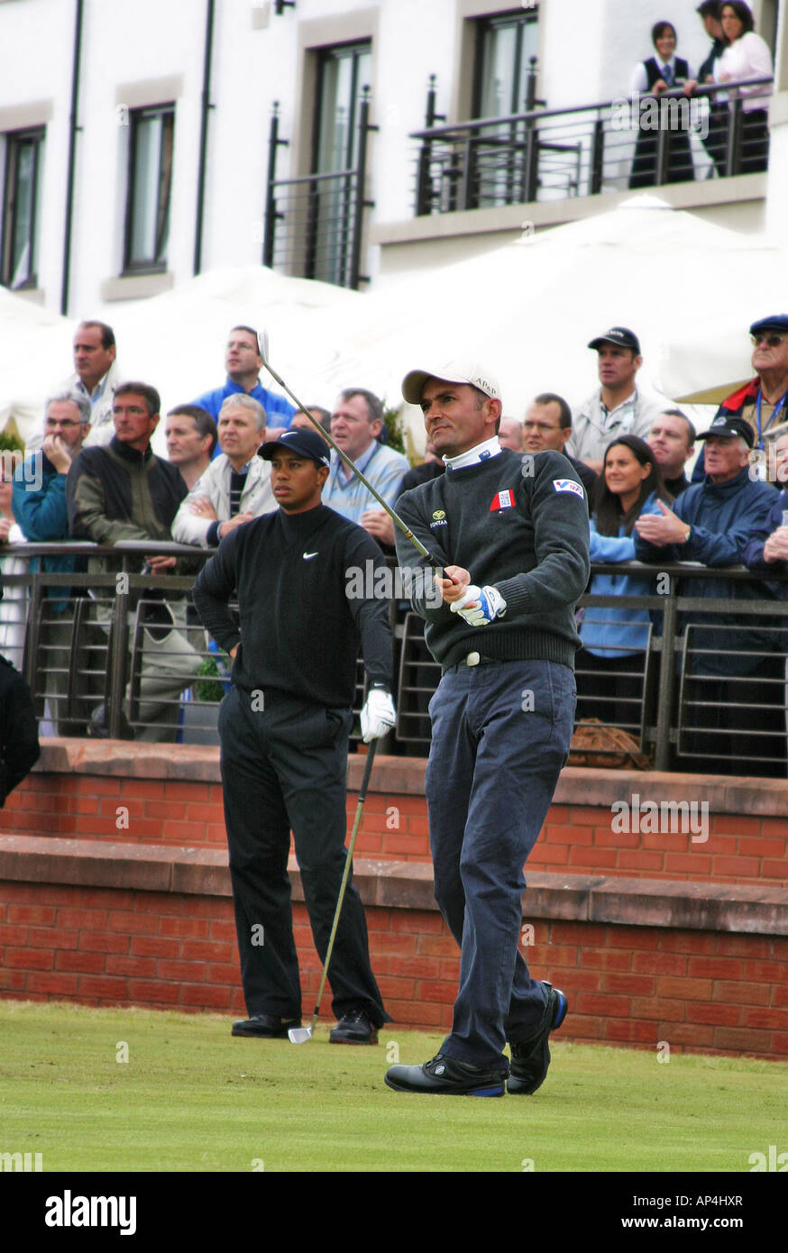 Markus Brier professional German golfer teeing off with Tiger woods at ...