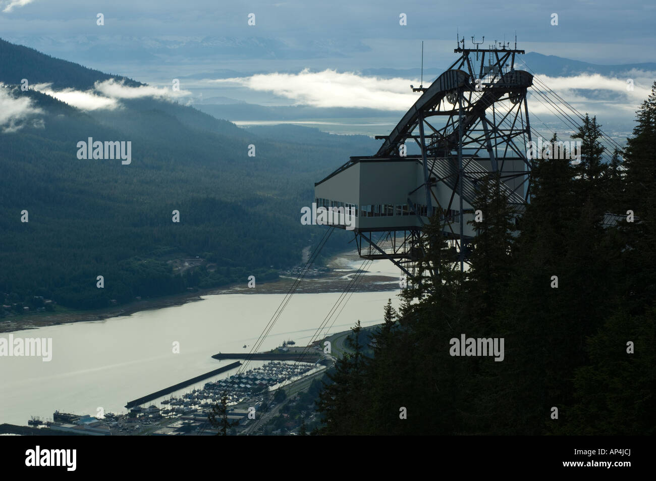 View of Juneau and the Mount Roberts Tram, Juneau, Alaska USA Stock ...