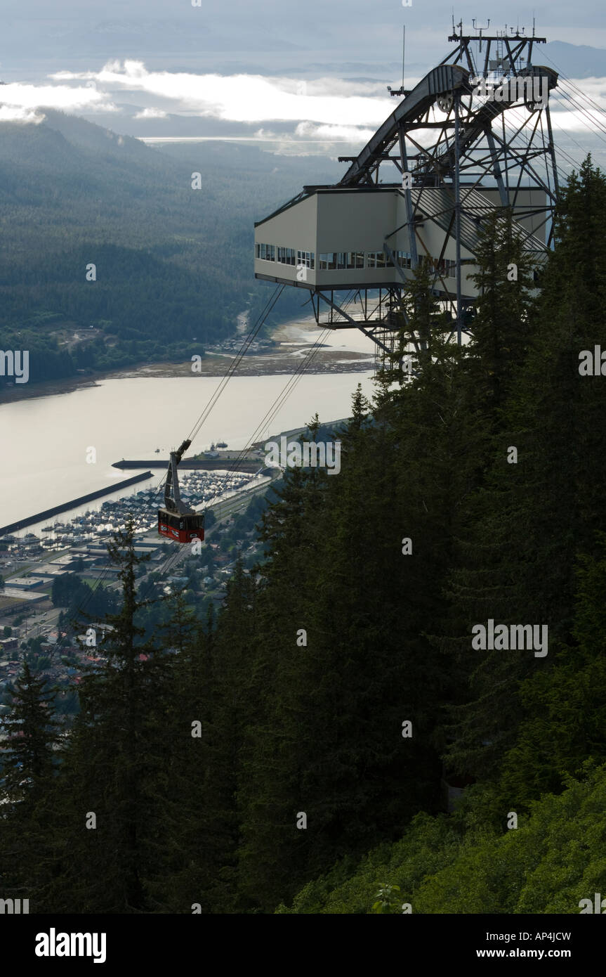 View of Juneau and the Mount Roberts Tram, Juneau, Alaska USA Stock ...