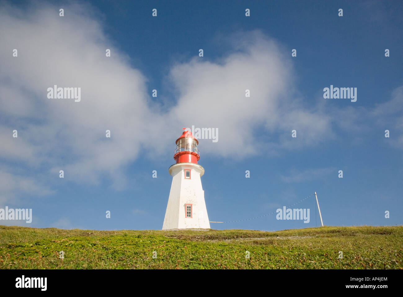 Point Riche Lighthouse, Port au Choix, Newfoundland, Canada Stock Photo ...