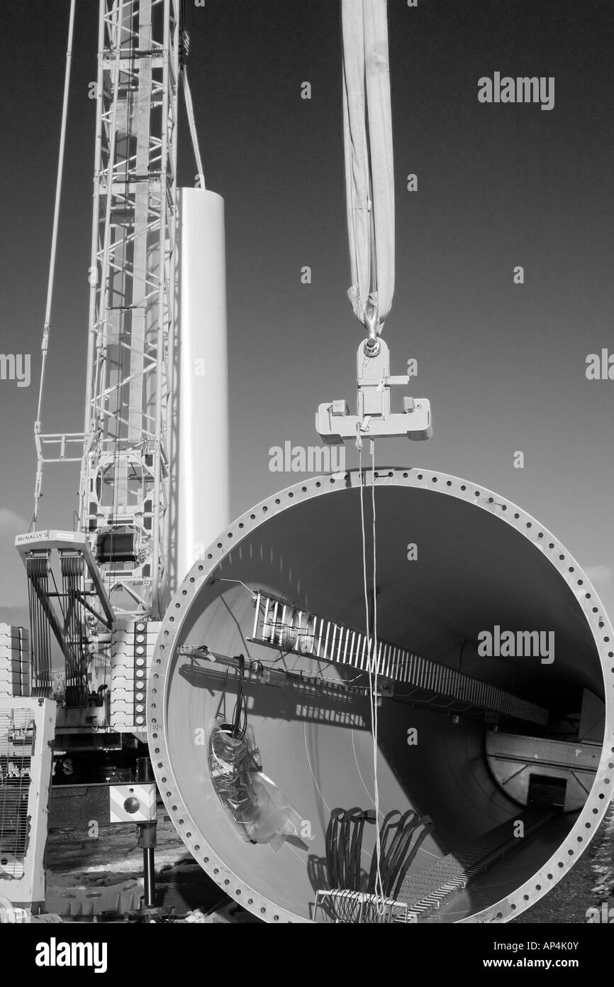 Wind farm components, the tower turbine interior with inside access ...