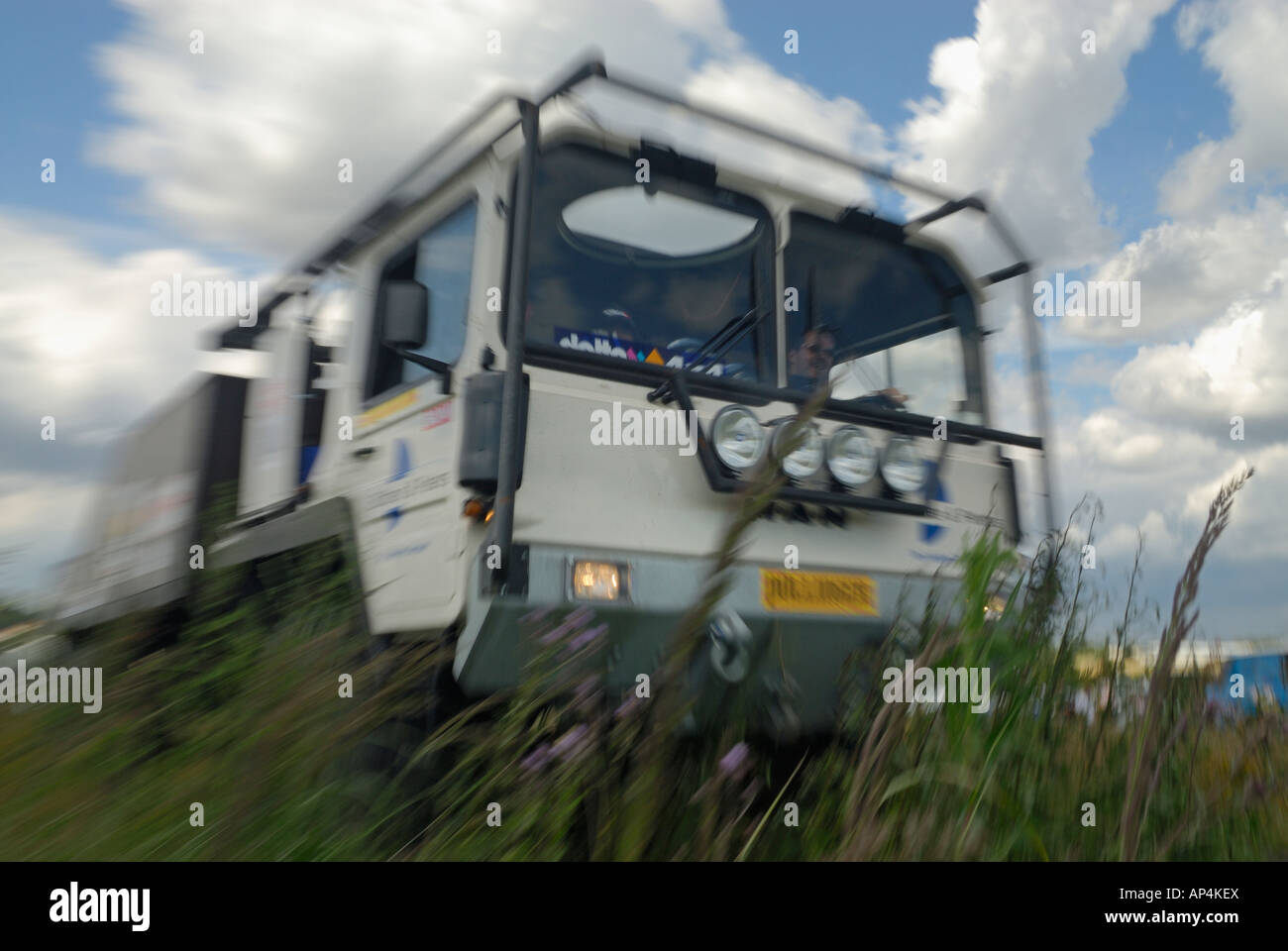 MAN KAT 6x6 race truck speeding at the Rallye Dresden Breslau 2007 ...