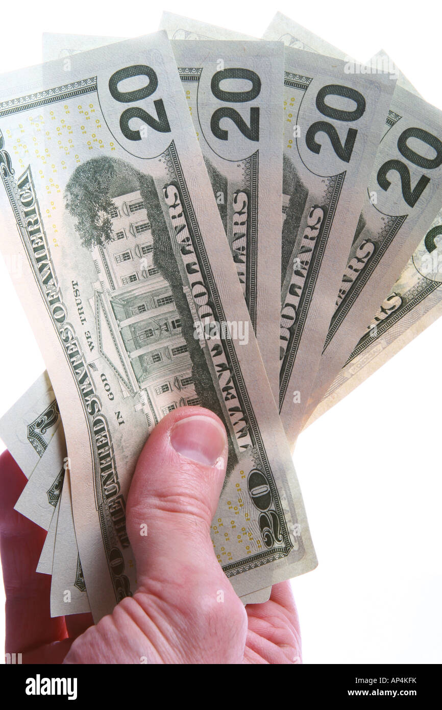 Hand holding 20 dollar bills hi-res stock photography and images - Alamy