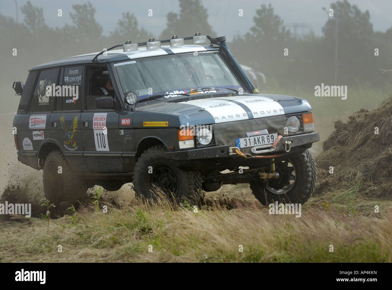 Range Rover Classic racing at the Rallye Dresden Breslau 2007. No ...
