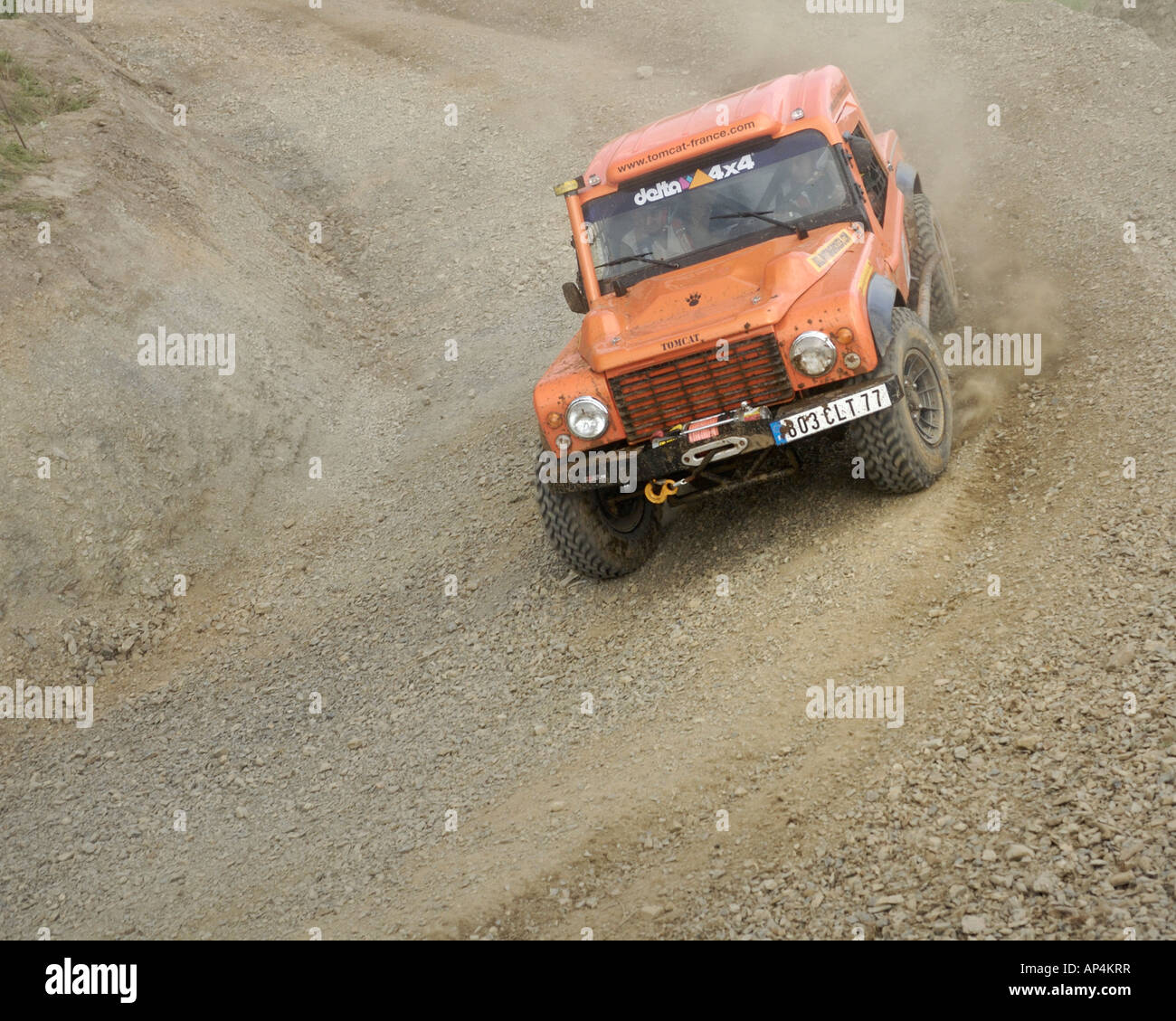 Tomcat Land Rover at the Rallye Dresden Breslau 2007 speeding through a ...
