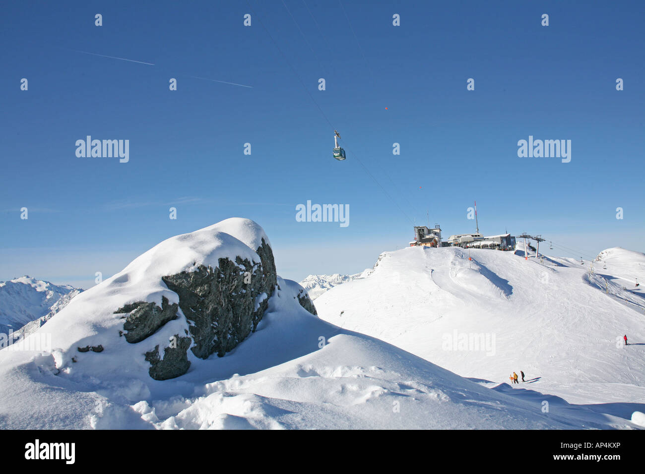 The Mont Gele cable car at Verbier Switzerland in the background Stock ...