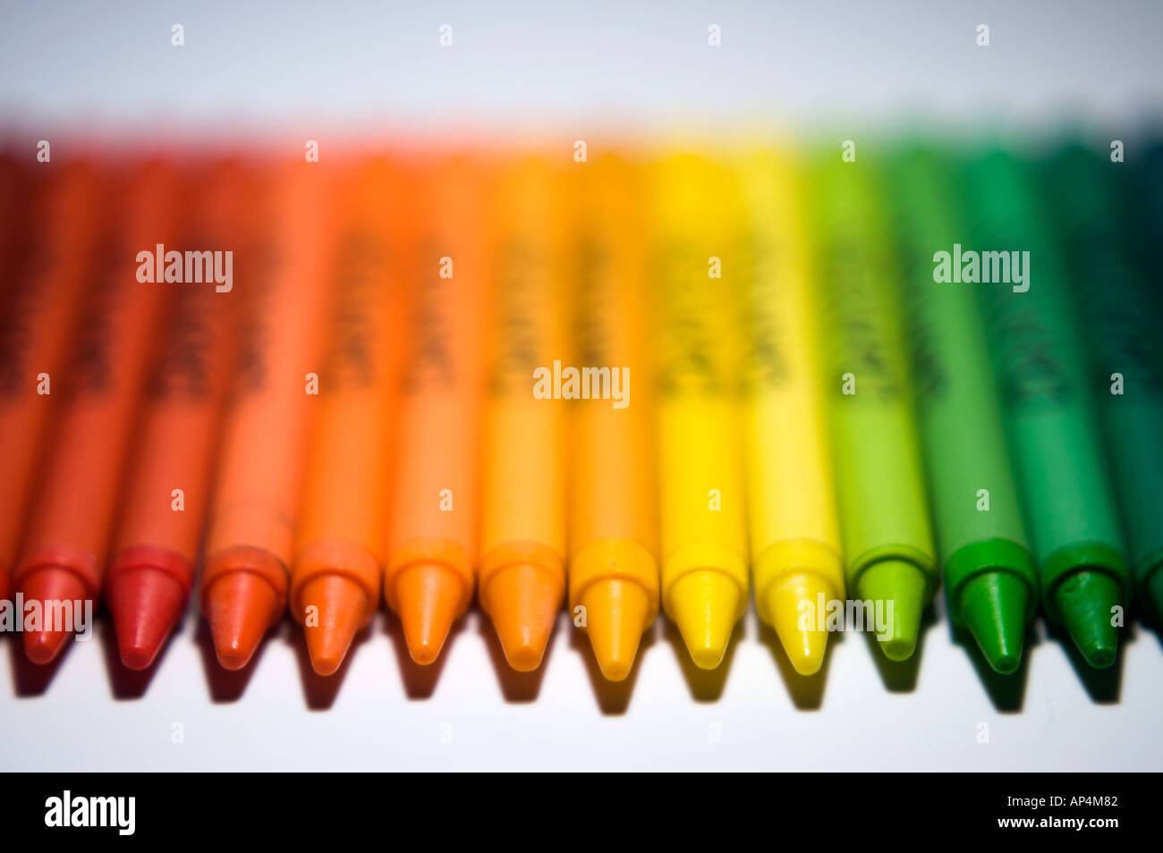 Colored crayons arranged in spectrum Stock Photo - Alamy