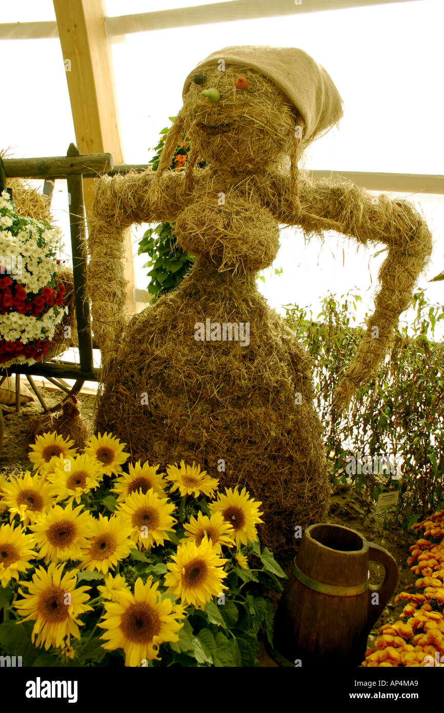 straw lady watching at Buga Munich Muenchen Bavaria Germany Stock Photo ...