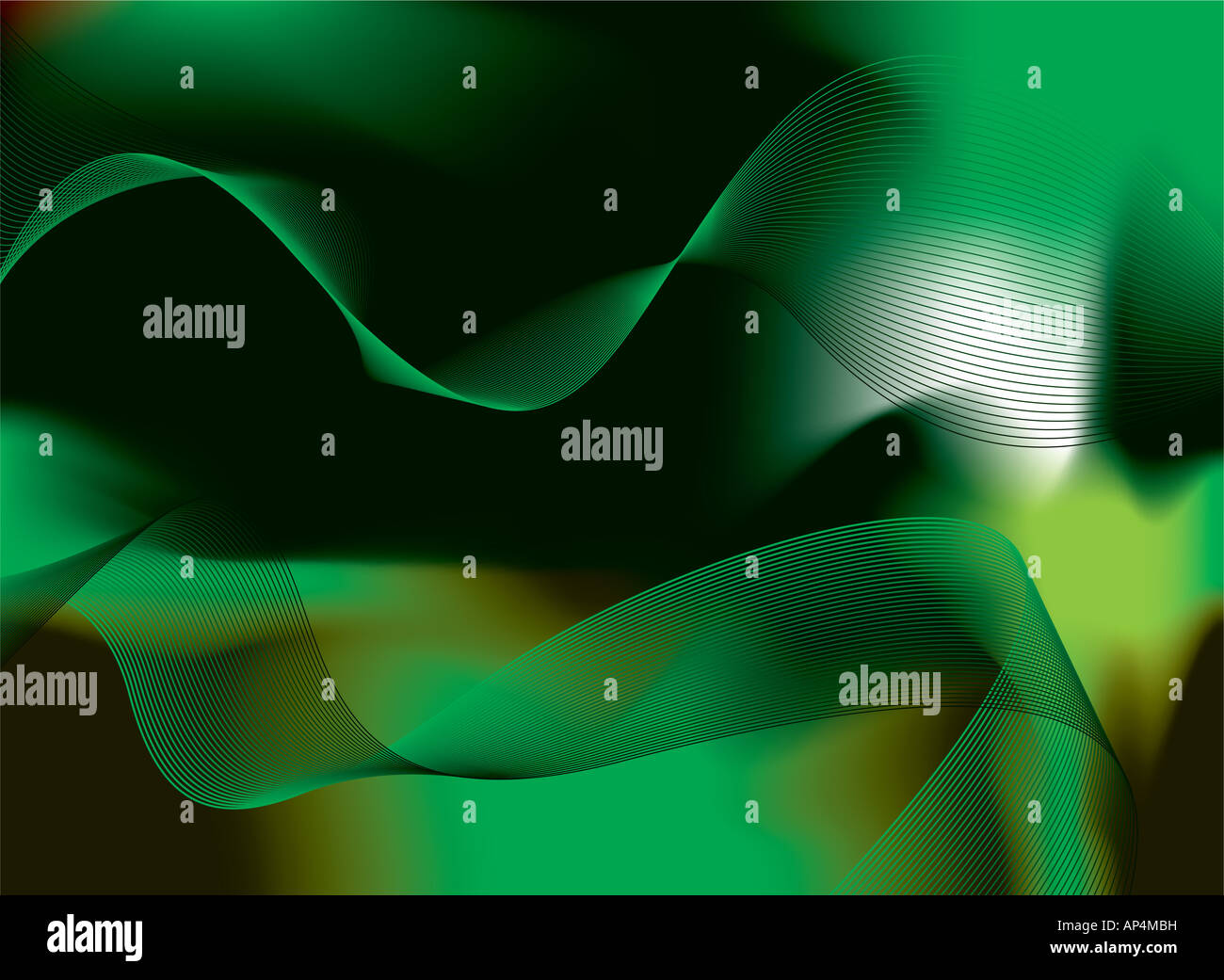 Illustrated abstract background in mellow green colours Stock Photo - Alamy