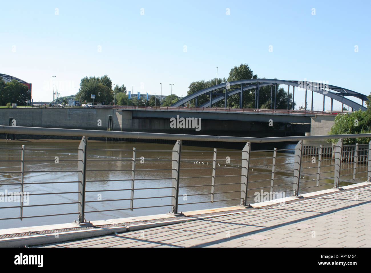Elbbruecken Hamburg Germany. The biggest bridge in Hamburg Stock Photo ...
