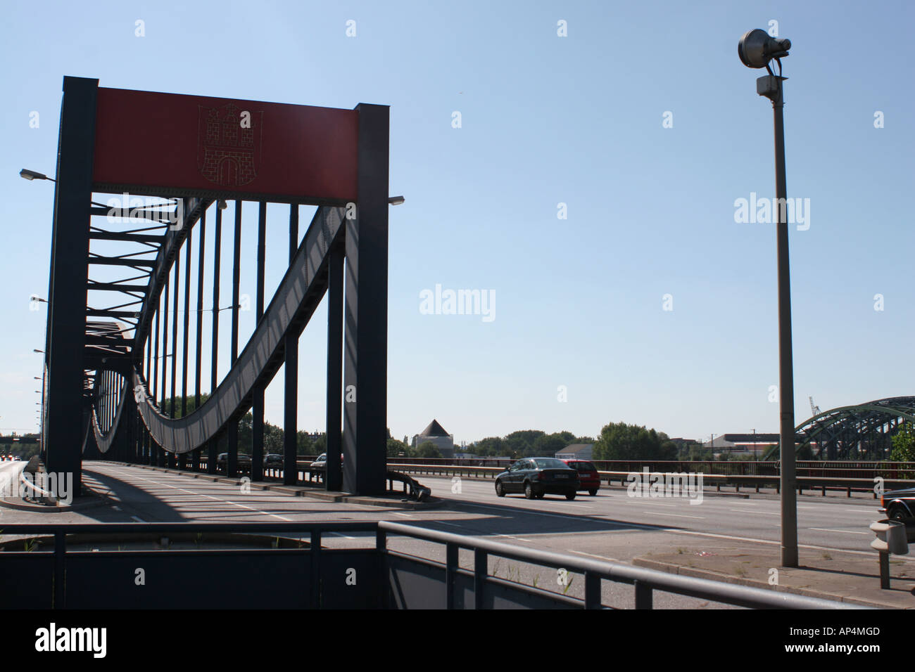 Elbbruecken Hamburg Germany. The biggest bridge in Hamburg Stock Photo ...