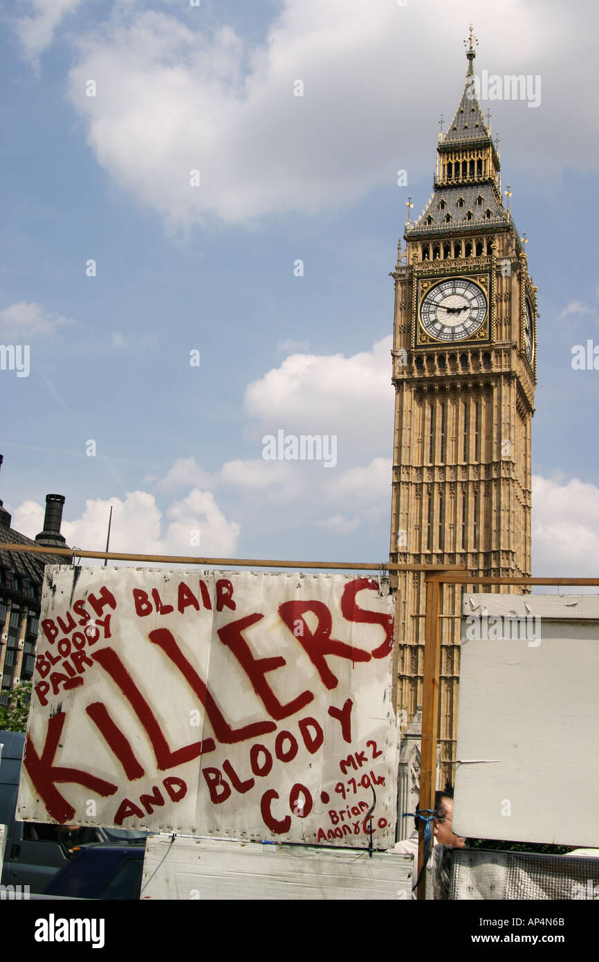 Brian Haw Anti war demonstration and picket Outside Houses of ...