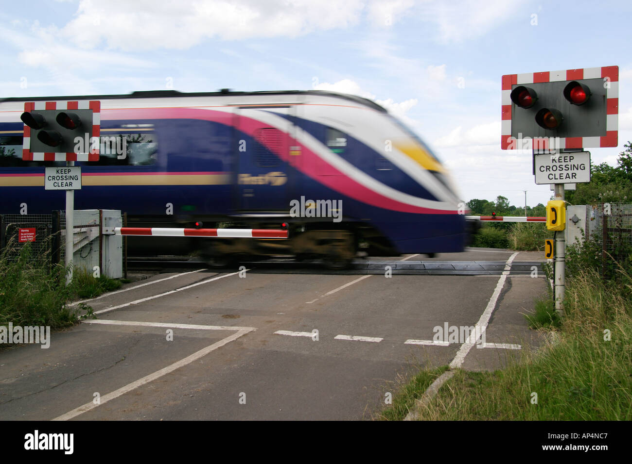 Train Level Crossing Wiltshire England Summer 2005 Stock Photo - Alamy