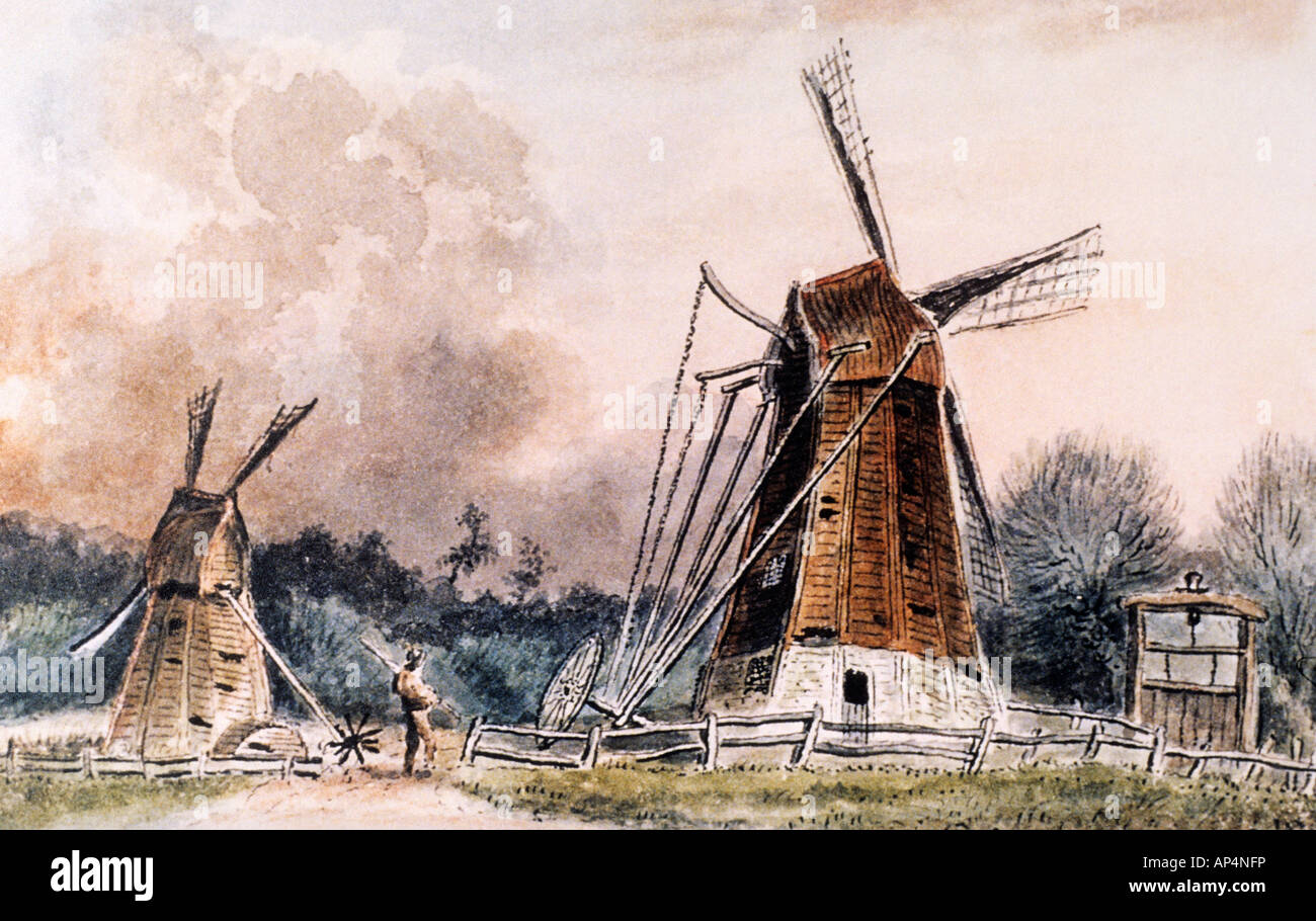 Drainage Mills near Crowland Pinchbeck Drainage Museum Stock Photo - Alamy