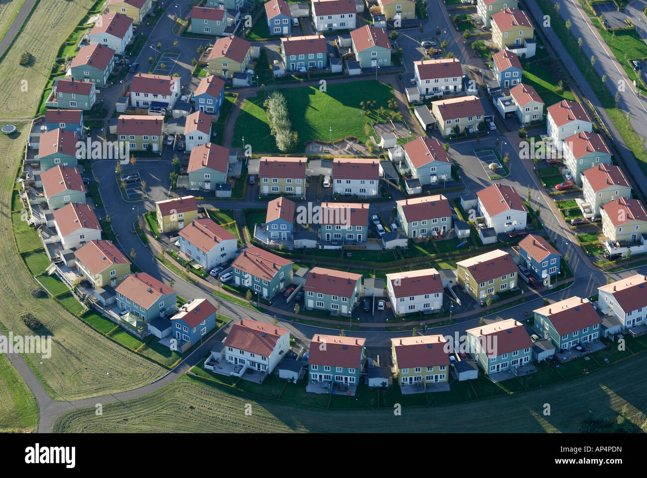 Aerial view of residential district Stock Photo - Alamy