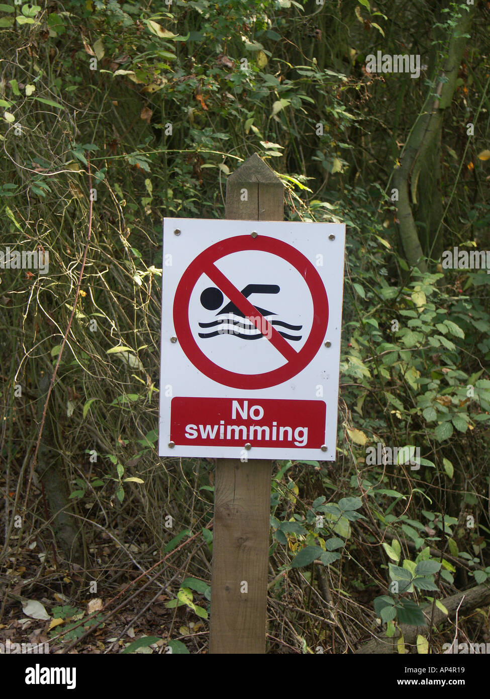 No Swimming Sign Stock Photo - Alamy