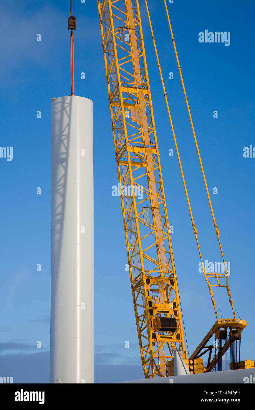 Crane lifting, Erecting installing, and assembly of tower and nacelle ...