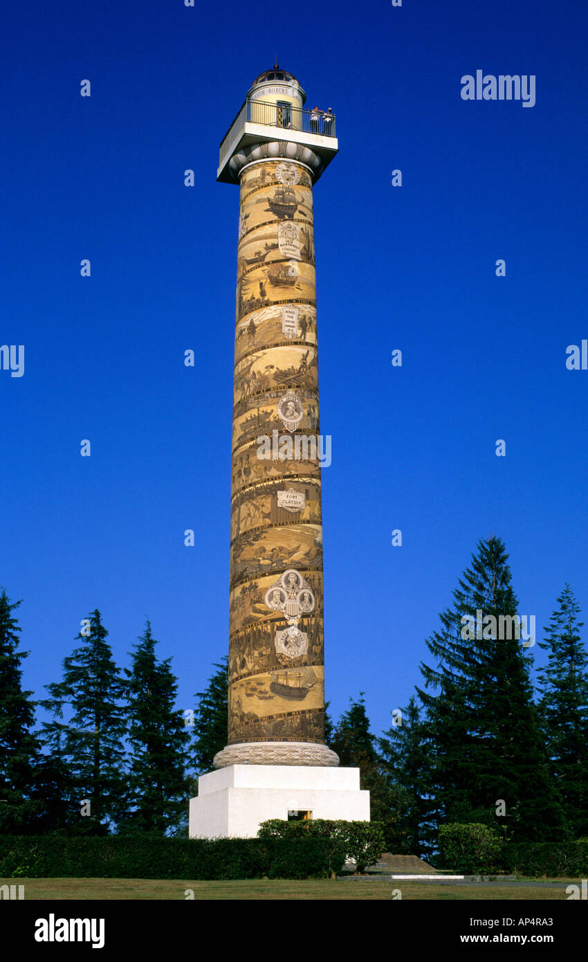 Lewis and Clark history shown on the Astoria Column in Astoria Oregon ...
