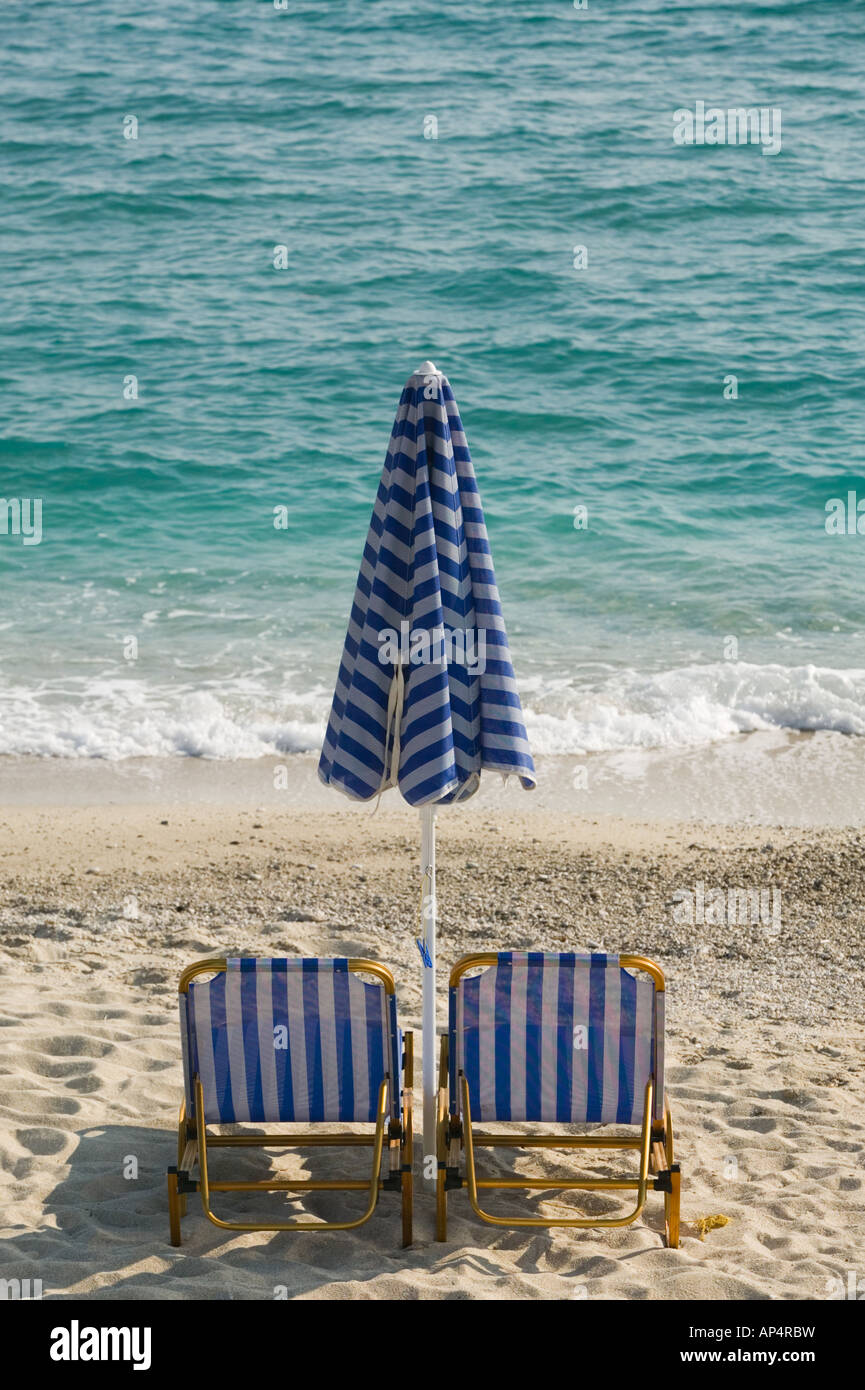 GREECE, Ionian Islands, KEFALONIA, Lourdata: Beach Umbrella / Lourdata ...