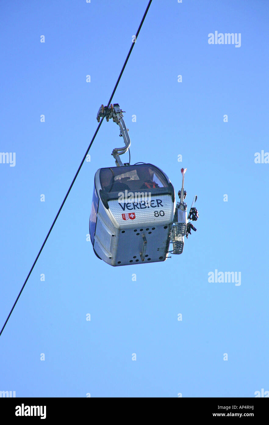 Gondola cable car at Verbier Switzerland Stock Photo - Alamy