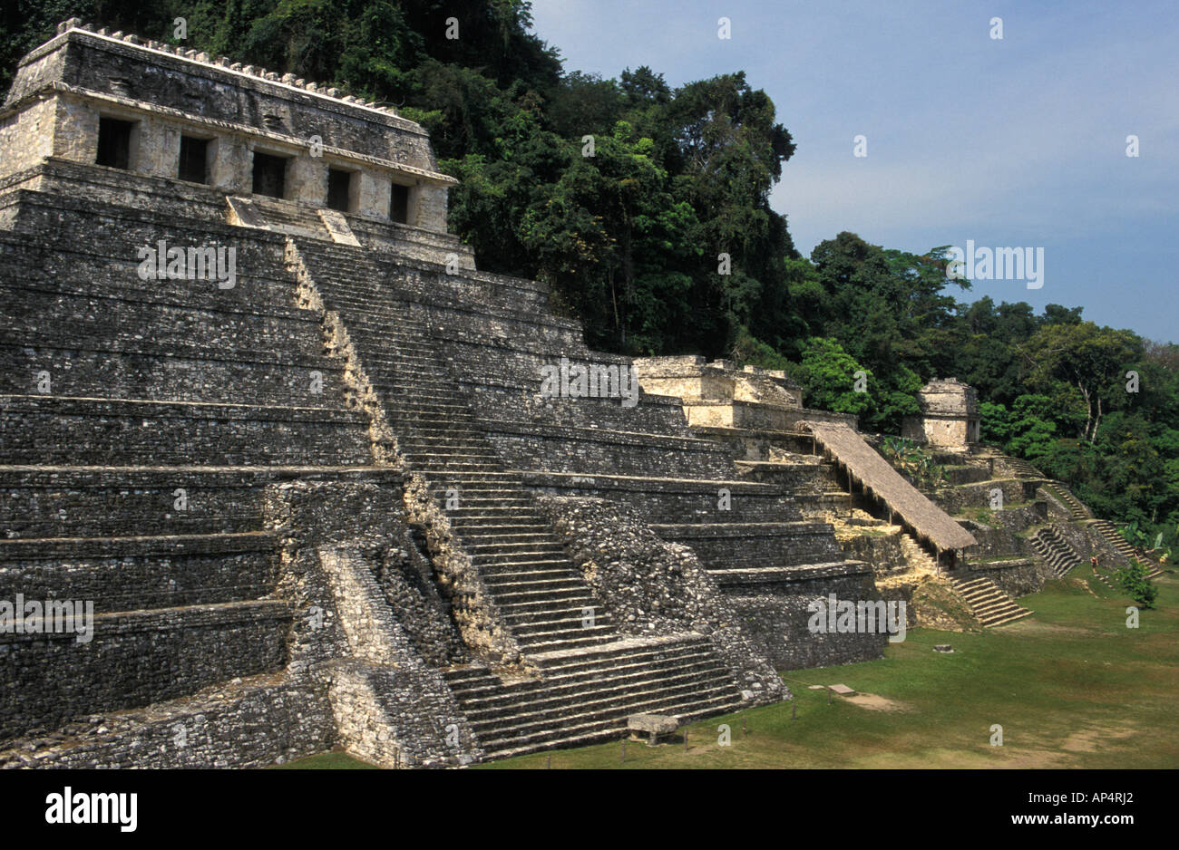 Mexico, Chiapas province, Palenque. Temple of the Inscriptions, Temple ...