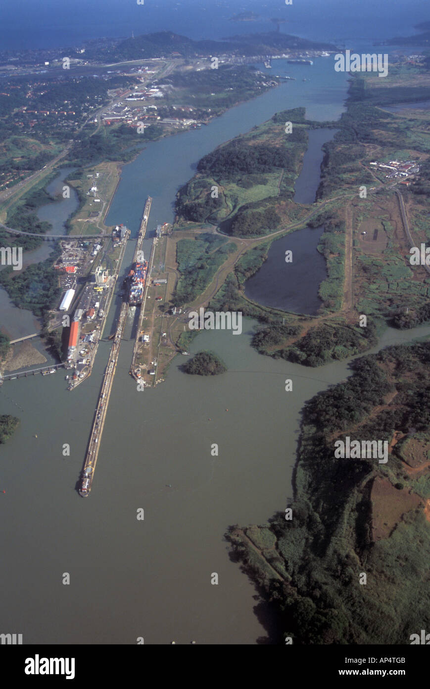 Panama canal aerial view hi-res stock photography and images - Alamy