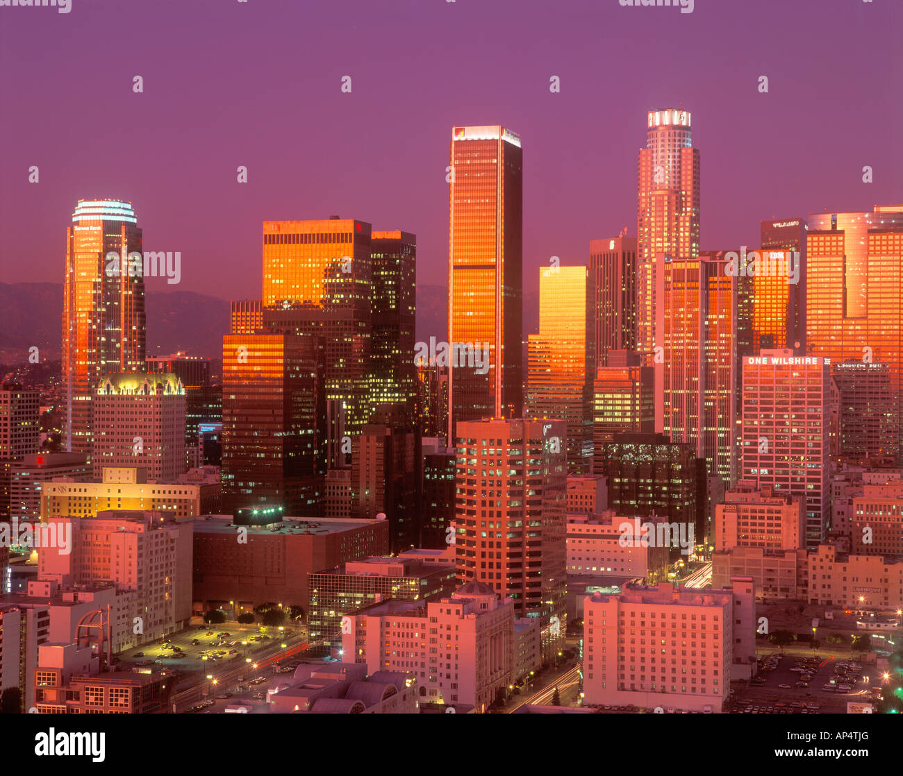 Downtown Los Angeles, California at sunset Stock Photo - Alamy