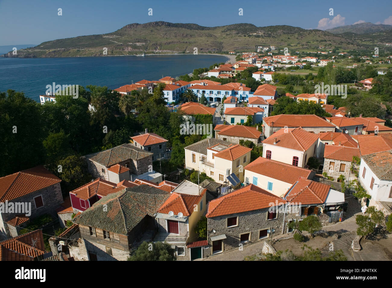GREECE, Northeastern Aegean Islands, LESVOS , Petra. Town View from ...