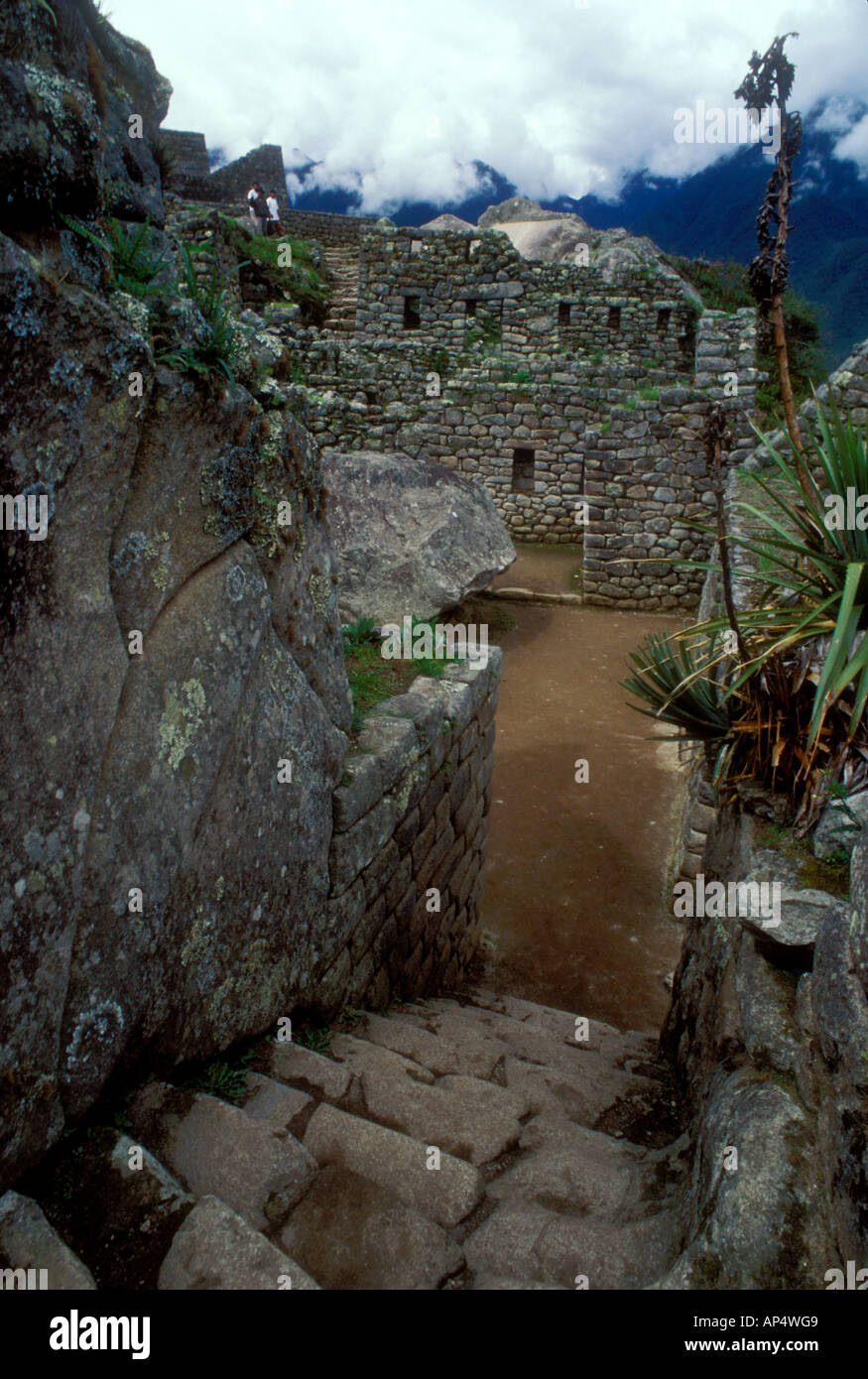 South America, Peru: Machu Picchu, Incan ruins, Temple of Condor Stock ...