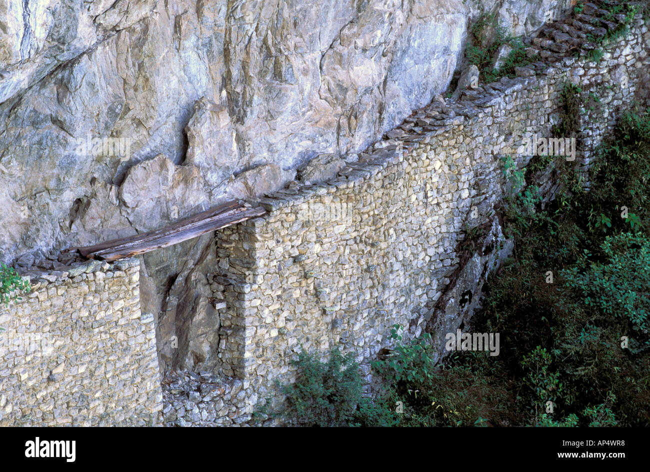 South America, Peru. Machu Picchu, Inca Bridge Stock Photo - Alamy