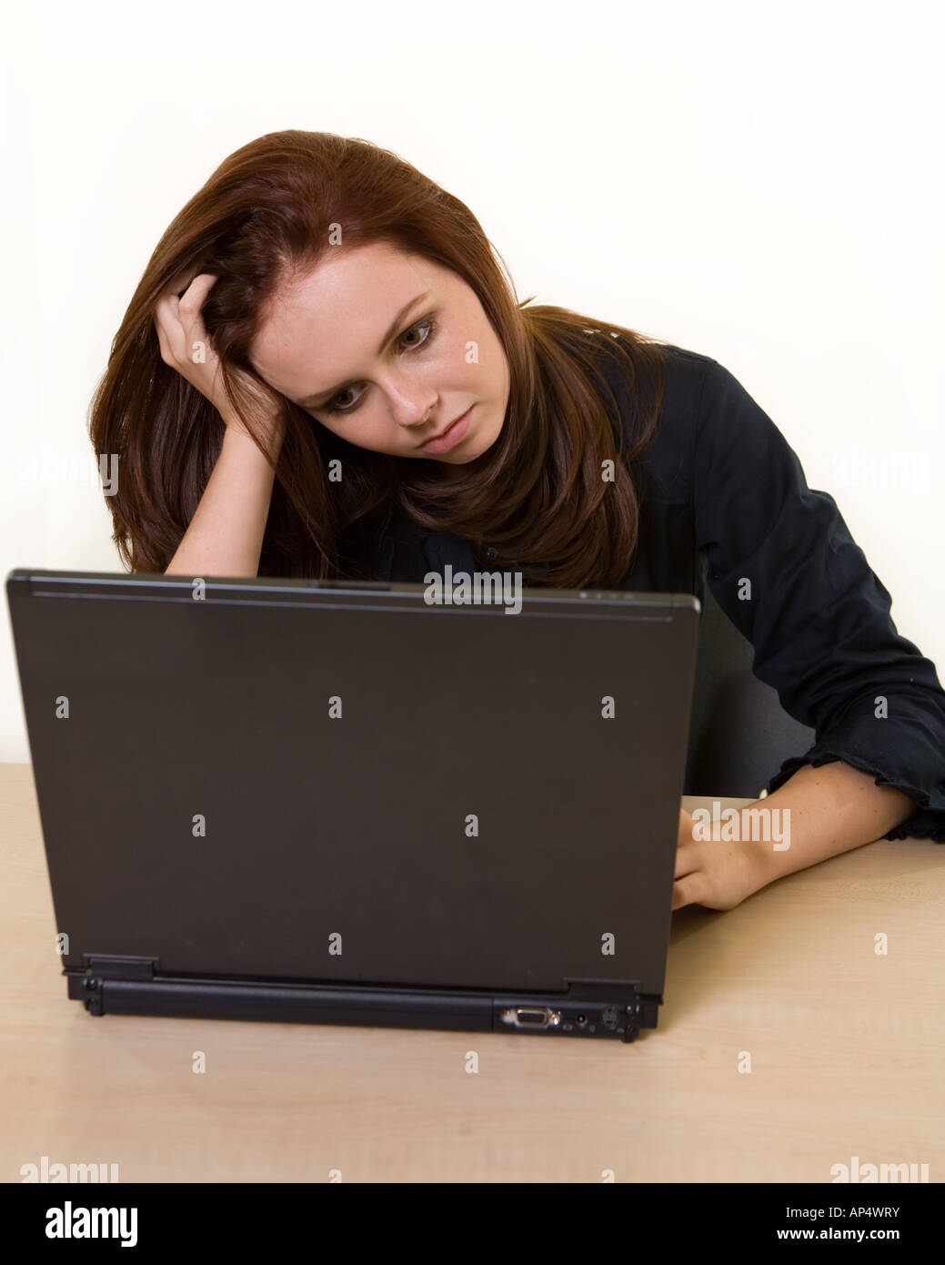 Unhappy receptionist Cut Out Stock Images & Pictures - Alamy