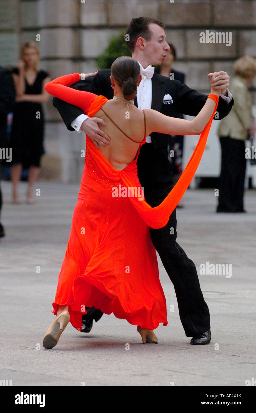 Dancers dancing at opening of Summer Exhibition 2007 held at Royal ...