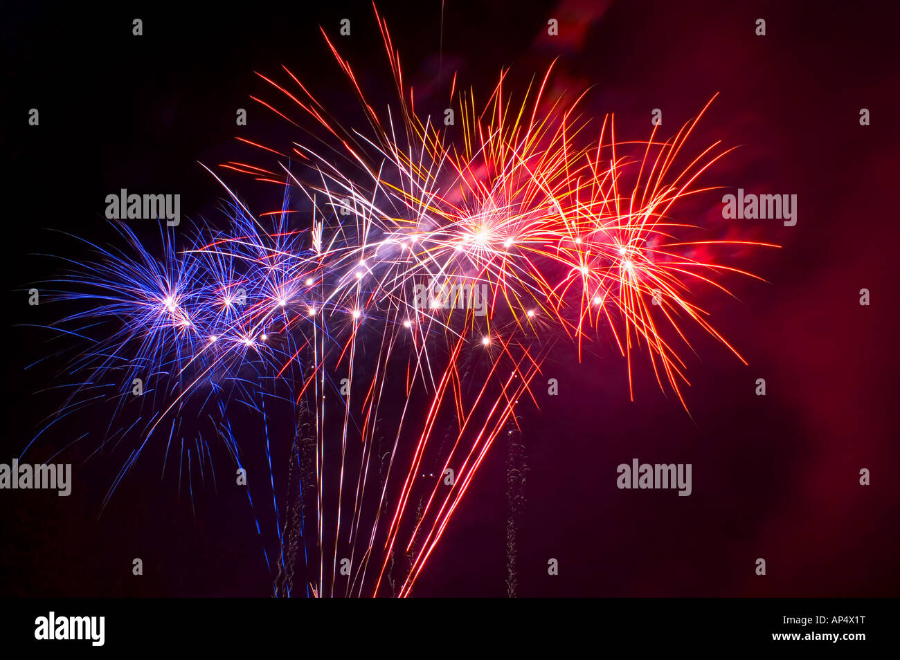 Fireworks - Multicolor Fusillade Stock Photo - Alamy