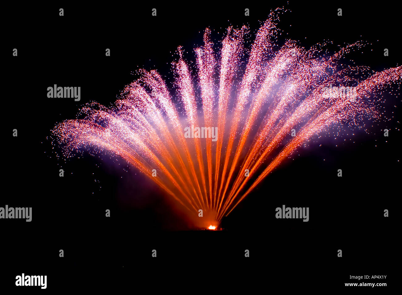 Fireworks - Orange Fan Stock Photo - Alamy