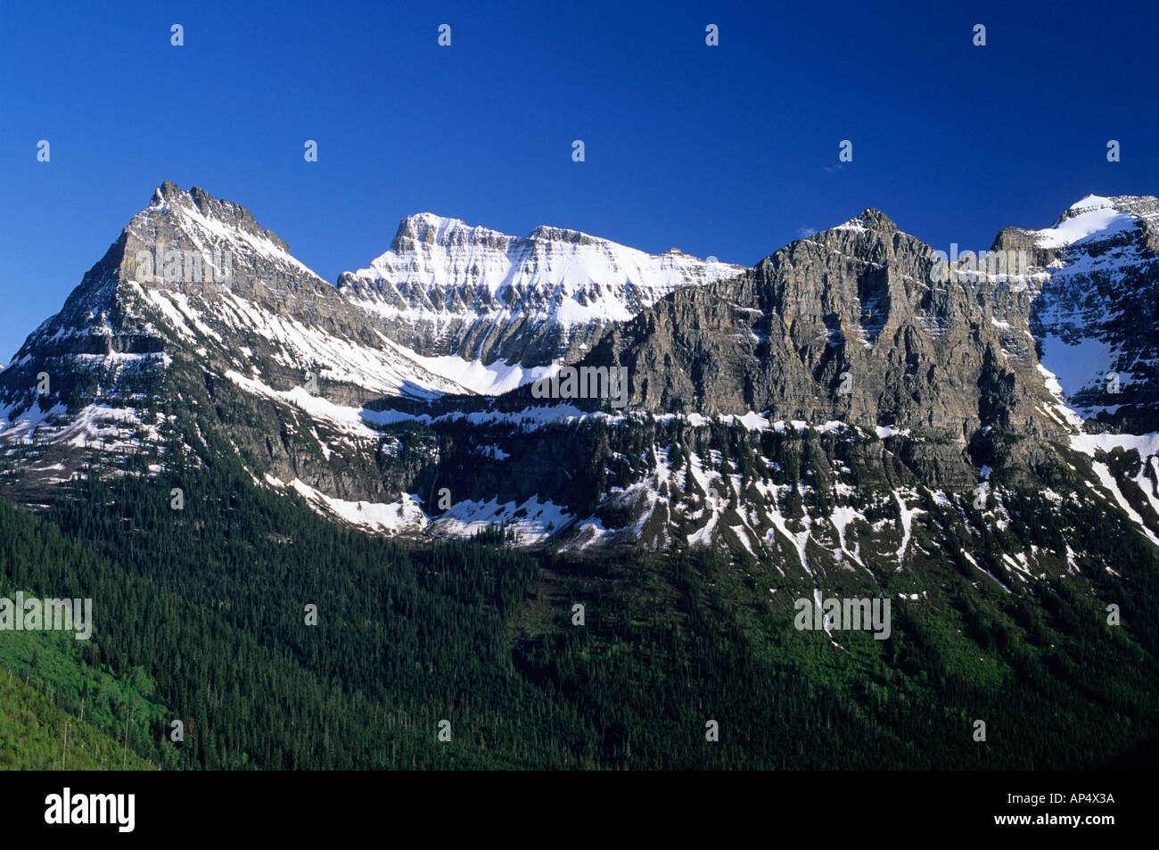 Mount Oberlin at Glacier National Park Montana Stock Photo - Alamy