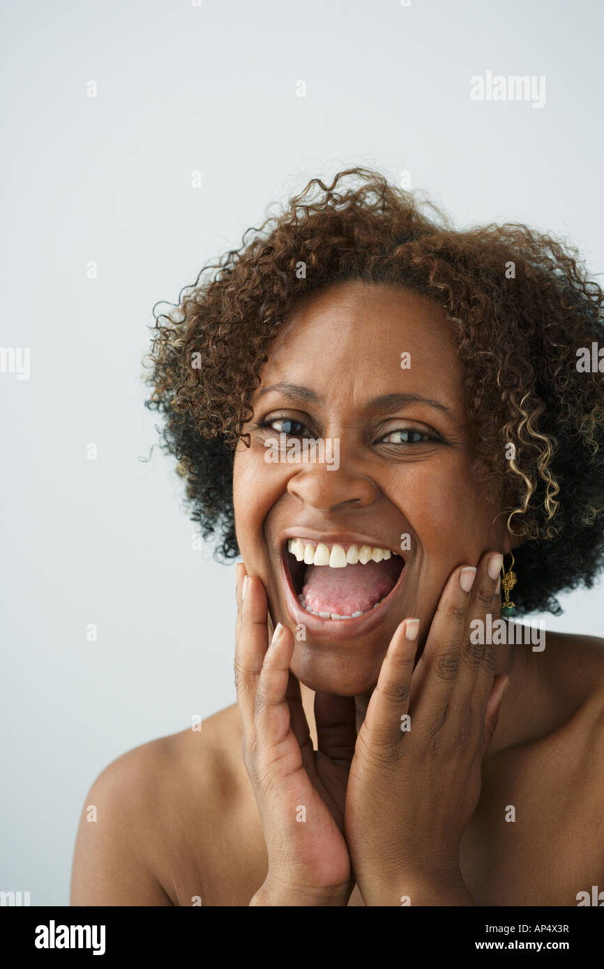 African woman laughing Stock Photo - Alamy
