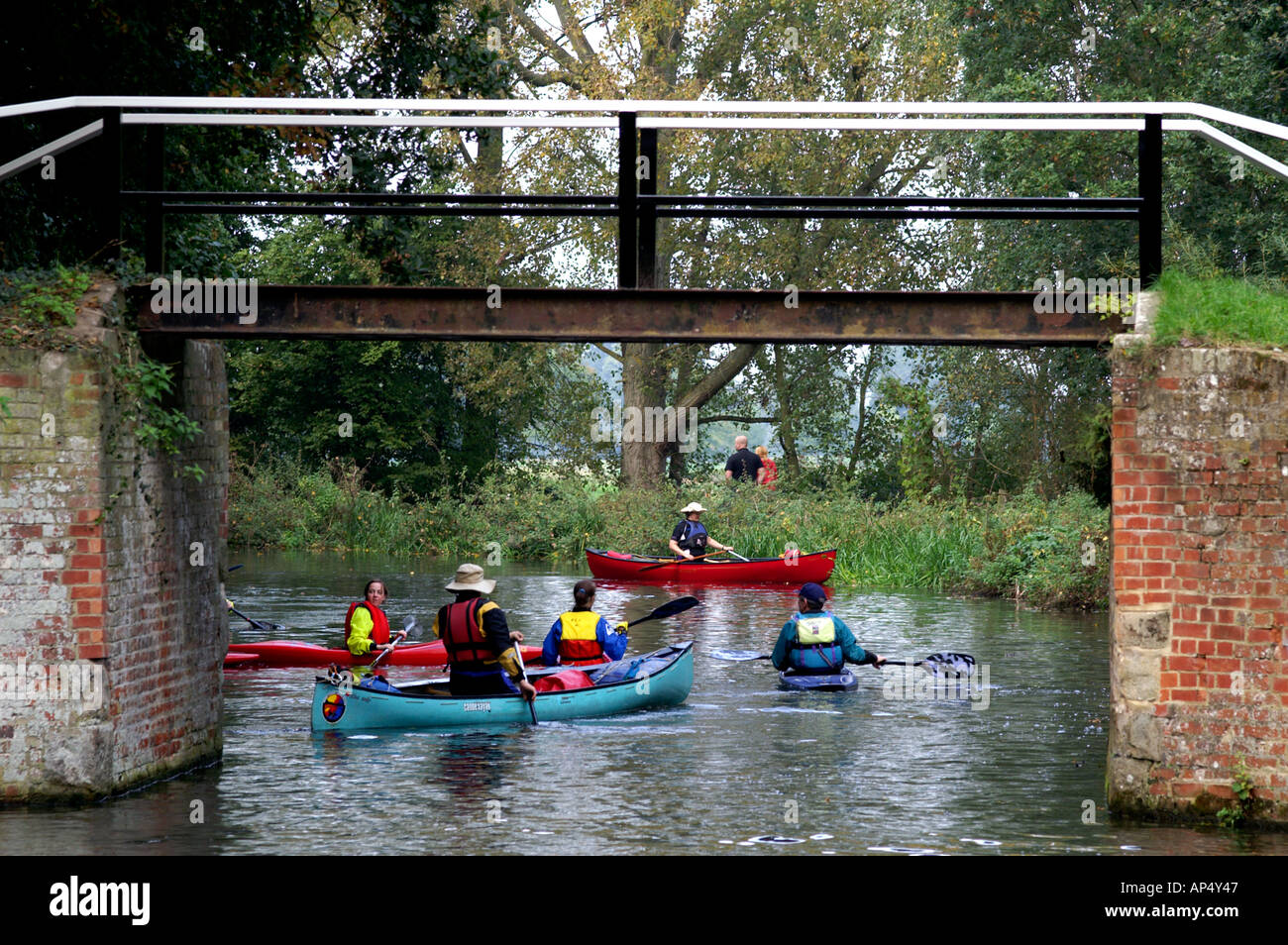 Kayaking in Wisley Canal Surrey England Stock Photo - Alamy