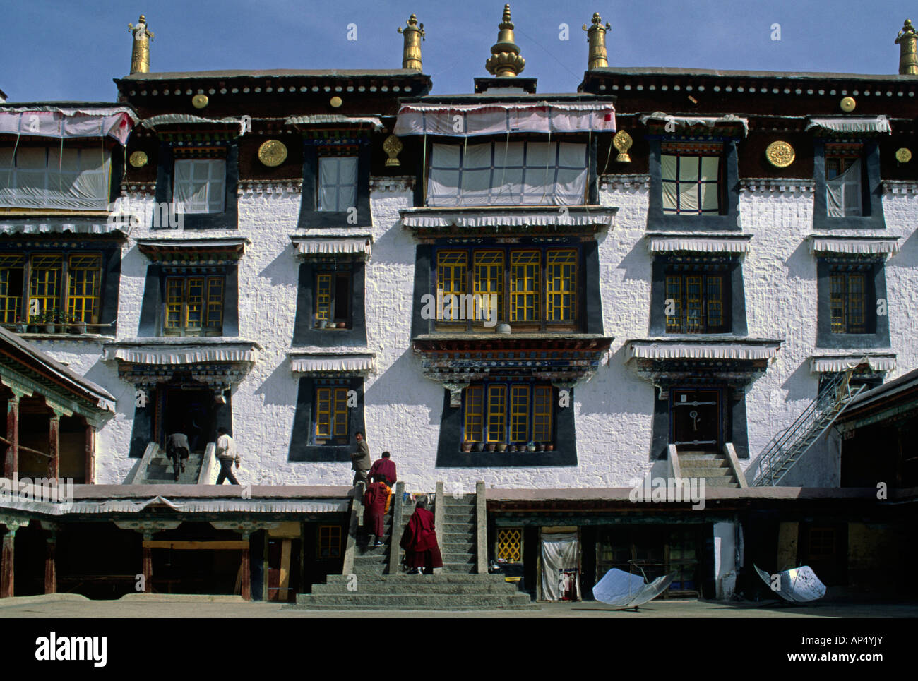 Inner COURTYARD of the GANDEN PALACE at DREPUNG MONASTERY which was ...