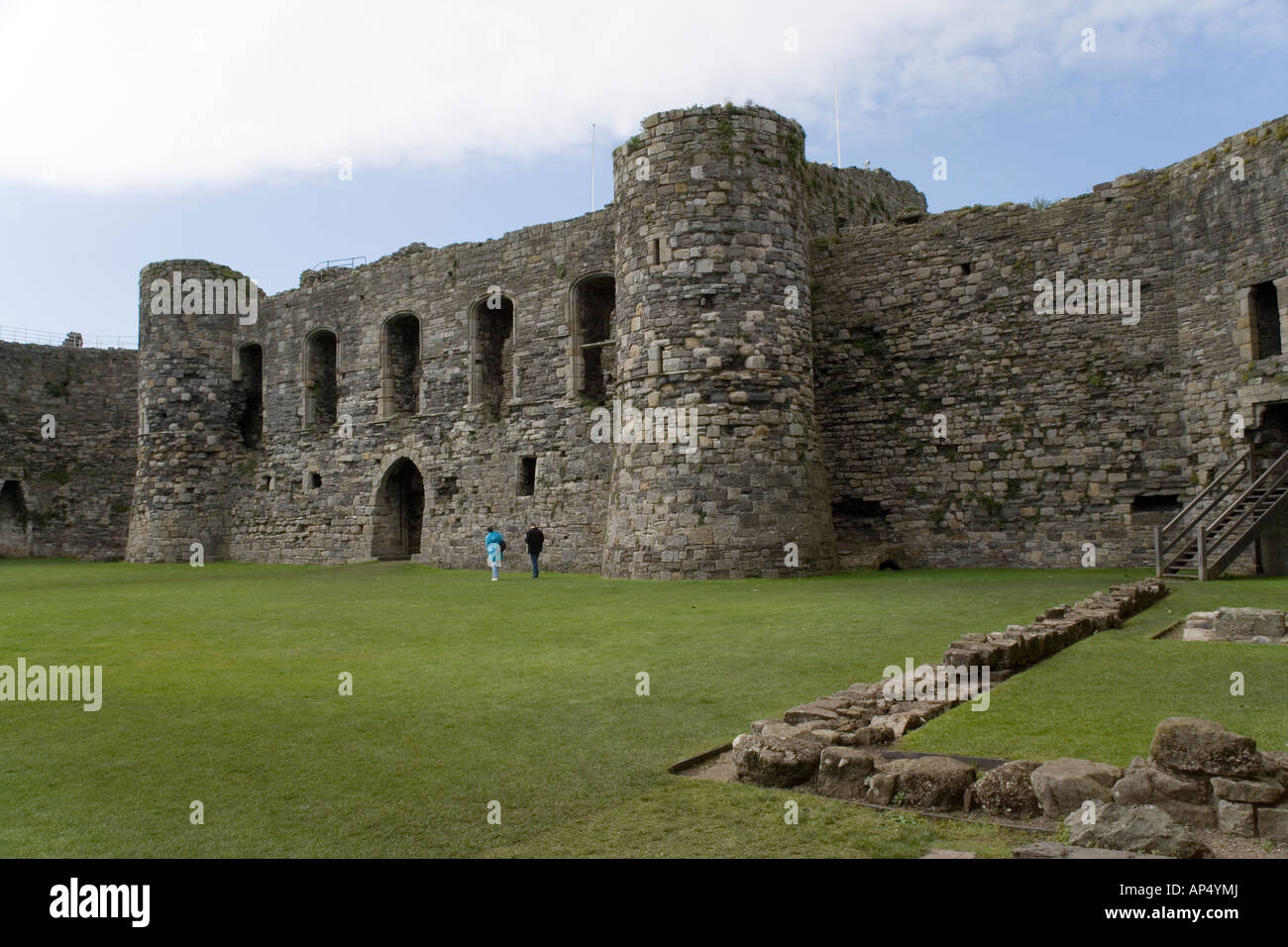 Inner ward of Beamaris castle, Beamaris, Anglesey, North Wales Stock ...